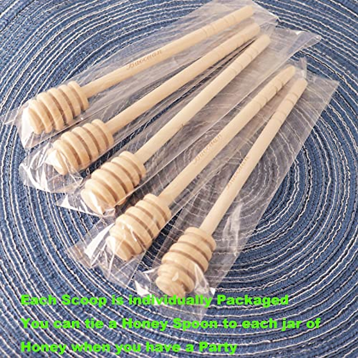 Baocuan 5 Pcs 6.3 Inch Honey Dipper Sticks,Mini Wooden Honeycomb Stick-Honey Stirrer Stick for Honey Jar Dispense Drizzle Honey and Wedding Party Gift
