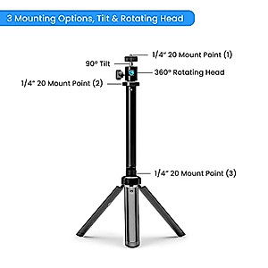 Lume Cube 30" Adjustable Webcam Stand | Webcam Stand | Desktop Tripod | Foldable and Collapsible Stand for Lights & Webcams | Logitech C925e, C922x, C930e, C922, C930, C920, C615