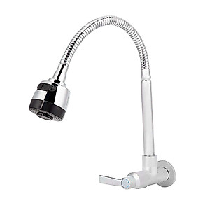 Kitchen Faucet, G1/2inch 360°Rotatable Wall Mount Faucet Single Cold Household Kitchen Wall Faucet,Washbasin Faucet, Touch on Kitchen Sink Faucets