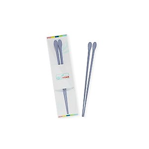 RECOHOME Reusable Long Silicone Cooking Chopsticks with Spoon 12 Inches Dishwasher Safe BPA-free Non-Slip Pastel Color Kitchen utensils Made in Korea (Pastel Blue)