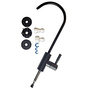 BlueBay Kitchen Drinking Water Faucet,100% Lead-Free for Non-air Gap Water Filtration System. High Grade Stainless Steel 304,Fits Most Reverse Osmosis Faucet (RO) (Matt Black)