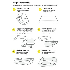 K9 Ballistics Tough Bolster Nesting Pillow Sofa Dog Beds - Washable, Durable and Water Resistant, Made for Medium Dogs, M 33"x27", Two-Tone Gray Velvet