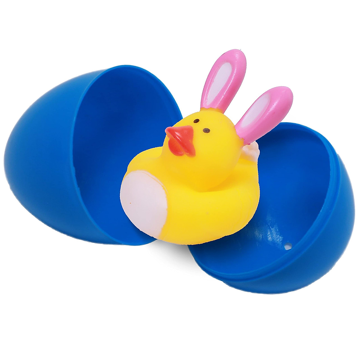 JOYIN 18 Pcs Easter Egg Filled with Animal Rubber Ducks, Easter Theme Party Favor for Kids, Easter Eggs Hunt, Summer Beach, Pool Activity, Basket Stuffers Filler, and Classroom Prize Supplies