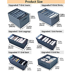 MUIRK Wardrobe Clothes Organizer,6PCS Closet Organizers and Storage,Closet Organizers for Shirts Socks Bra Jeans Underwear Clothes Organizer Storage Box Dividers