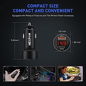 NEXPOW 38W USB C Car Charger, Fast USB Car Charger Adapter PD 20W or QC3.0 Compatible with NEXPOW Jump Starter