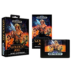Golden Axe (Sega Genesis / Mega Drive) - Reproduction Video Game Cartridge with Clamshell Case and Manual