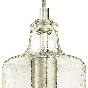 Westinghouse Lighting 6329000 One-Light Indoor Mini Pendant, Brushed Nickel Finish with Clear Textured Glass