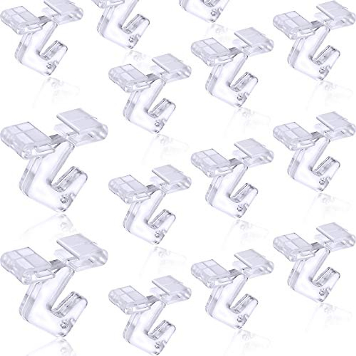 Clear Drop Ceiling Hooks Hanging Polycarbonate Ceiling Hanger Track Clip Suspended Ceiling Hooks for Hanging Plants Classroom Office Signs Decorations (25 Pieces)