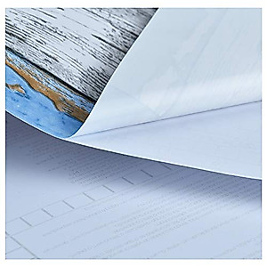 Art3d 17.7"x78.7" Peel and Stick Wallpaper - Decorative Self Adhesive Vinyl Film Wood Grain Wallpaper for Furniture Cabinet Countertop Shelf Paper, Blue Distressed Wood