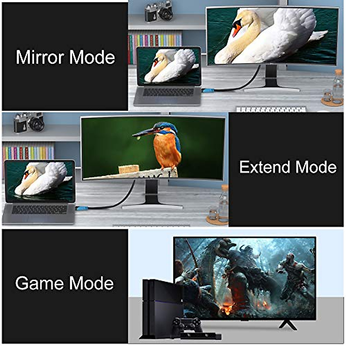 Rommisie 4K HDMI Cable 50FT (HDMI 2.0,18Gbps) Ultra High Speed Gold Plated Connectors,Ethernet Audio Return,Video 4K,FullHD1080p 3D Compatible with Xbox Playstation Arc PS3 PS4 PS9 PC HDTV