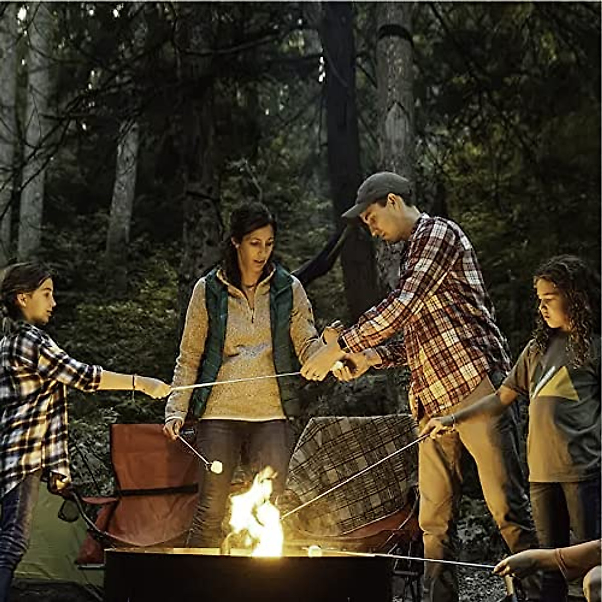 30 Inch / 75cm Extra Long Wood Skewers 50Pcs, Heavy Duty Bamboo Wooden Marshmallow Sticks for Fire Pits Roasting Campfire, Kids Safe Disposable Camping Skewer for Smores Grilling Kebab BBQ Barbecue
