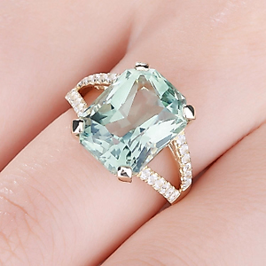 XINQI May Birthstone Ring - Green Onyx in 14k Gold - Handmade Vintage Ring - Gold Rings for Women (7)