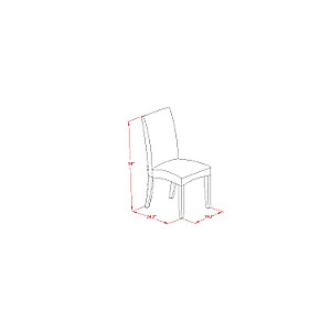 HomeStock Medieval Majesty 3Pc Round 42 Inch Dining Room Table and A Pair of Parson Chair with Black Finish Leg and Linen Fabric- Black Color