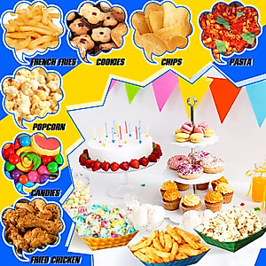 Ctosree 60 Pcs Building Block Favor Paper Food Trays Large Brick Theme Party Disposable Serving Tray Food Boats Nacho Trays Hot Dog Holder Concession Stand Supplies for Building Block Themed Party