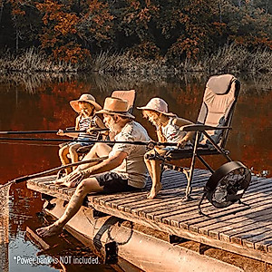 MANUSAGE 12'' High-Speed Fan - Quick Installation, Floor-Standing or Wall-Mounted, Dual Current Mode, 9-Speed for USB/Power Bank - Ideal for Home, Bedroom, Travel, Camping, Garage Use black