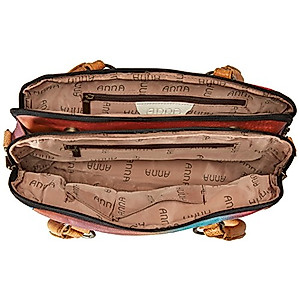 Anna by Anuschka womens Satchel Handbag Genuine Leather, Rose Safari, No Size US