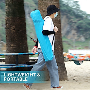 Old Bahama Bay Pop Up Beach Tent, Portable Shade Sun Shelter UPF50+ UV Protection for 4 Person Extendable Floor for Fishing Hiking Camping, Waterproof Windproof(Blue)