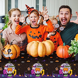 3 Pack Halloween Hocus Pocus Tablecloth, I Smell Children Halloween Table Cloth Witch Disposable Rectangular Platstic Table Covers for Halloween Party Decorations Table Decor Supplies, 108 x 54 Inch