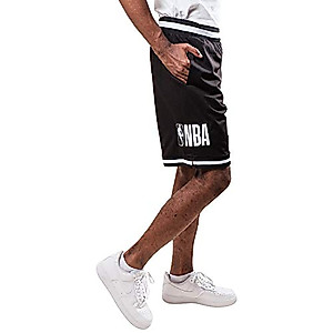 Ultra Game NBA NBA Mens Chrome Basketball Shorts, Black, Large