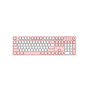 AK515 Wired Mechanical Gaming Keyboard – Brown Switches - PBT Keycaps – Blue-White Matching – White Backlit - Magnetic Suction Panel - Multimedia Keys Roller – for Windows Computer Office Gaming PC