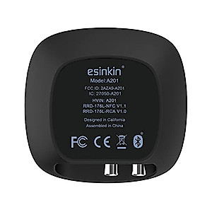 Esinkin Bluetooth Receiver Wireless Audio Adapter 4.0（NFC-Enabled） for HD Music Stereo Sound System