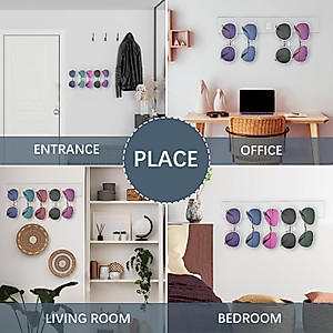 Ftumertly Wall Sunglasses Organizer 3 Pack, Wall Glasses Holder, Acrylic Sunglasses Display Rack, Sunglass Holder Organizer for Multiple Glasses, Eyeglasses Holder for Office & Home, Clear, 15 Slots