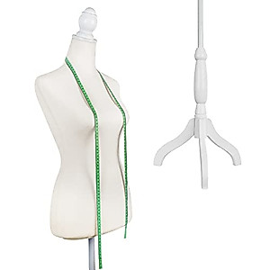 Beige Female Dress Form Mannequin with Pinnable Torso Body Adjustable Tripod Stand Dress Jewelry Display