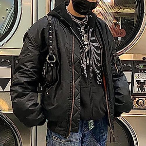 Fabumily Women Zip Up Hoodie Casual Long Sleeve Y2K Vintage Graphic Aesthetic Sweatshirts Top E-Girl 90s Streetwear Jacket(D- Black, Large)