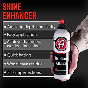 Adam's Polishes Brilliant Glaze 16oz - Amazing Depth, Gloss and Clarity - Achieve that Deep, Wet Looking Shine - Super Easy On and Easy Off (Combo)