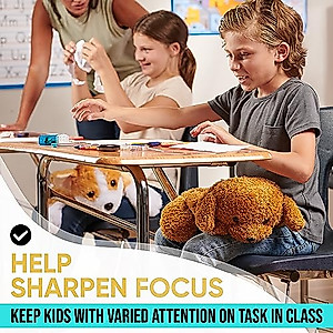 FRIENDLY CUDDLE Weighted Lap Pad for Kids 5 lbs. Sensory Weighted Stuffed Animals Lap Blanket for Kids Adults with Sensory Processing Disorder (Teddy)