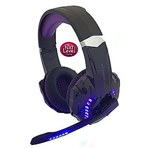 Nxt Level G9000 Pro 7.1 Stereo Surround Sound Lightweight Gaming Headset Noise Cancelling Microphone RGB LED Light Up Headphones Soft Over Ear Memory Pads for PS4 PS5 PC Xbox ONE Switch PC Laptop Mac…