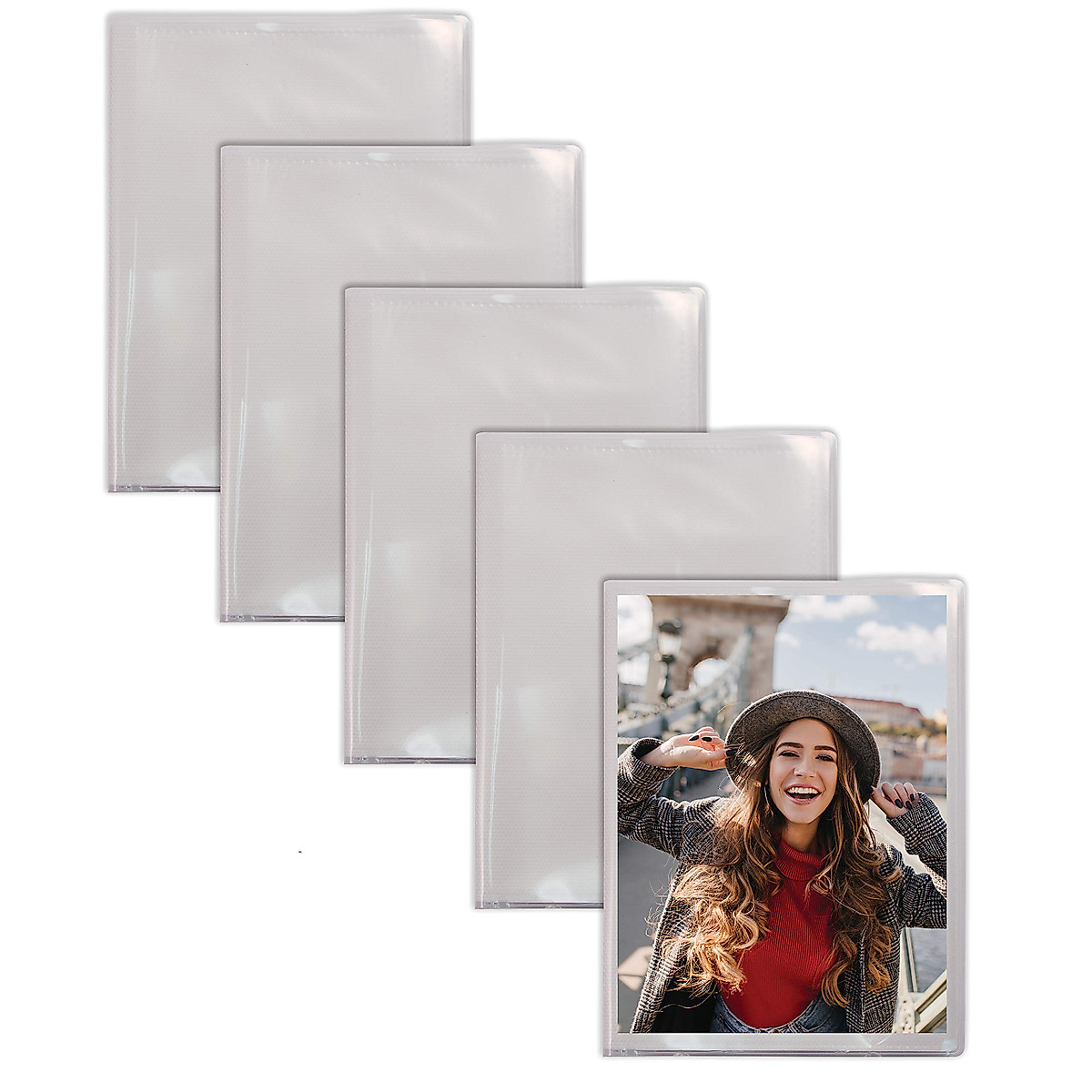 24 Photo Mini Photo Album, 4 x 6 Inch, Pack of 5, Clear View Cover, by Better Office Products, Holds 24 Photos, 5 Pack