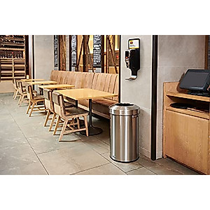Rubbermaid Commercial Products Refine Decorative Container, 23 Gallon, Round Stainless Steel Trash Can
