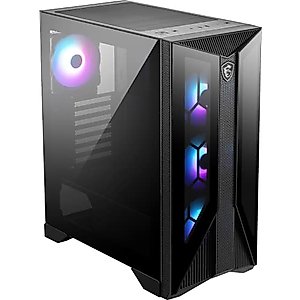 MSI MPG GUNGNIR 120R - Premium Mid-Tower Gaming PC Case - Tempered Glass Side Panel - ARGB 120mm Fans - Liquid Cooling Support up to 360mm Radiator - Vented Front Panel