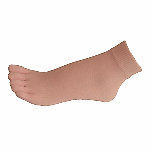 COUVER Light Pink Men's/Women's 5 Finger Toe Socks Ankle, Small (1 Pair)