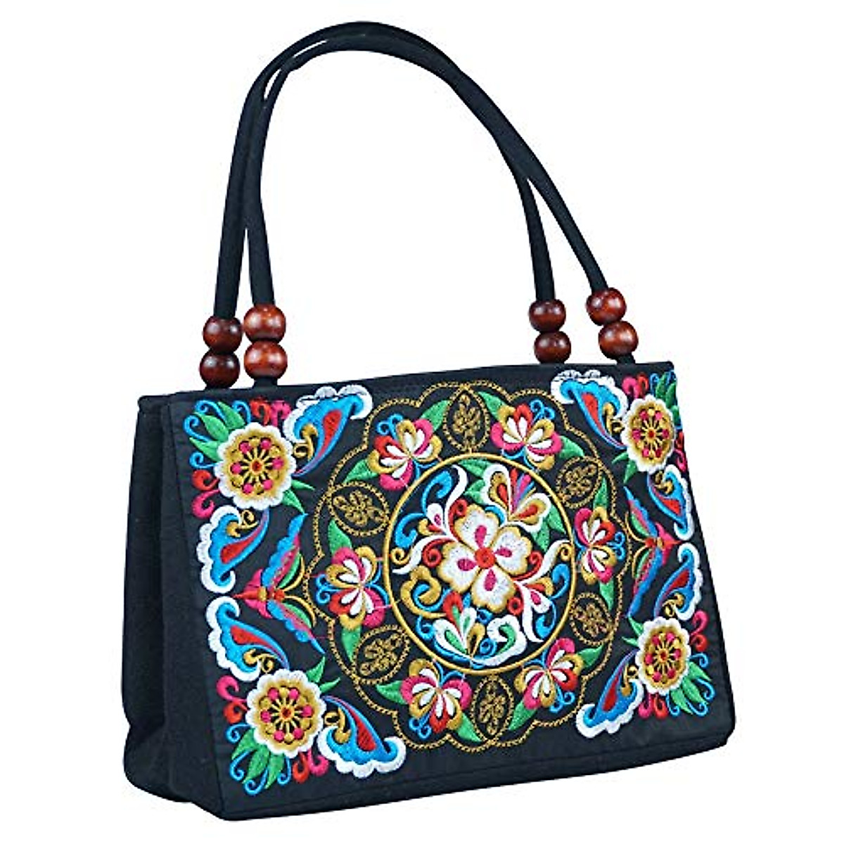 Small Totes Handbag Vintage Double-Sided Embroidery Shoulder Bags