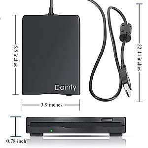 Dainty 3.5" External Floppy Disk Reader Drive Portable 1.44MB FDD for PC Windows 98/ME/2000/XP/Vista/Windows 7/8/10,for Mac£¬General