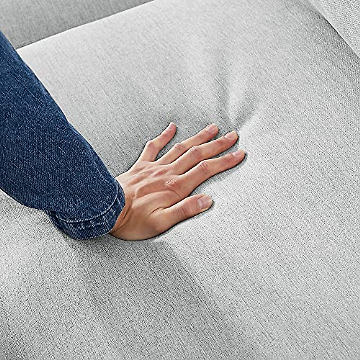 Yoglad Reversible Sectional Sofa Chaise for Living Room, Pull Out Bed Sleeper Couch with Storage, 81 inch Wide L-Shaped Couch with 2 Cup Holder, Gray Linen