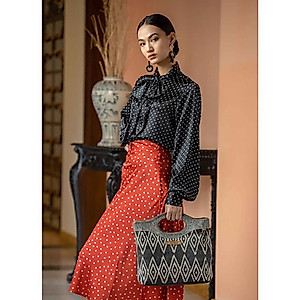 Myra Bag Being Social Tote Bag Upcycled Canvas, Rug, Leather & Cowhide S-2605