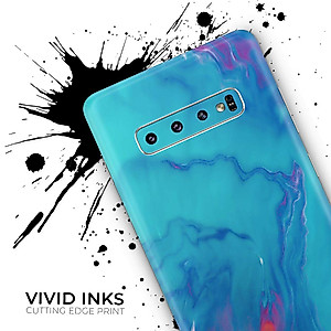 DesignSkinz Marbleized Ocean Blue Protective Vinyl Decal Wrap Skin Cover Compatible with The Samsung Galaxy S20 (Screen Trim & Back Glass Skin)