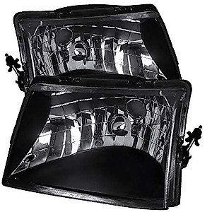Carpartsinnovate For 98-00 Ford Ranger Pickup Euro Style Black Headlights Head Lamps Pair