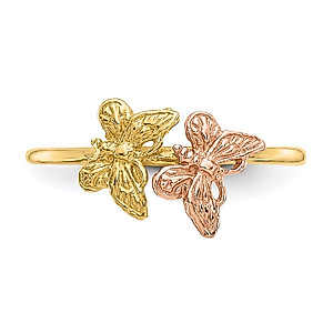 14k Two-Tone Polished Butterfly Ring QK5770