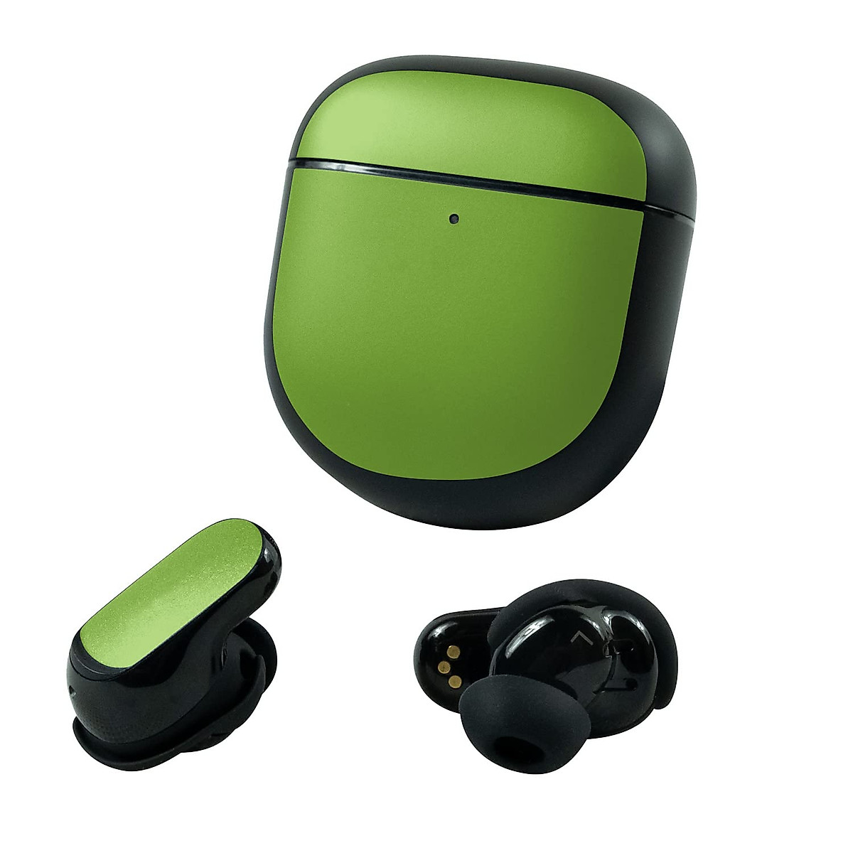 MightySkins Skin Compatible with Bose QuietComfort Earbuds II (2022) - Solid Lime Green | Protective, Durable, and Unique Vinyl Decal wrap Cover | Easy to Apply and Change Styles | Made in The USA