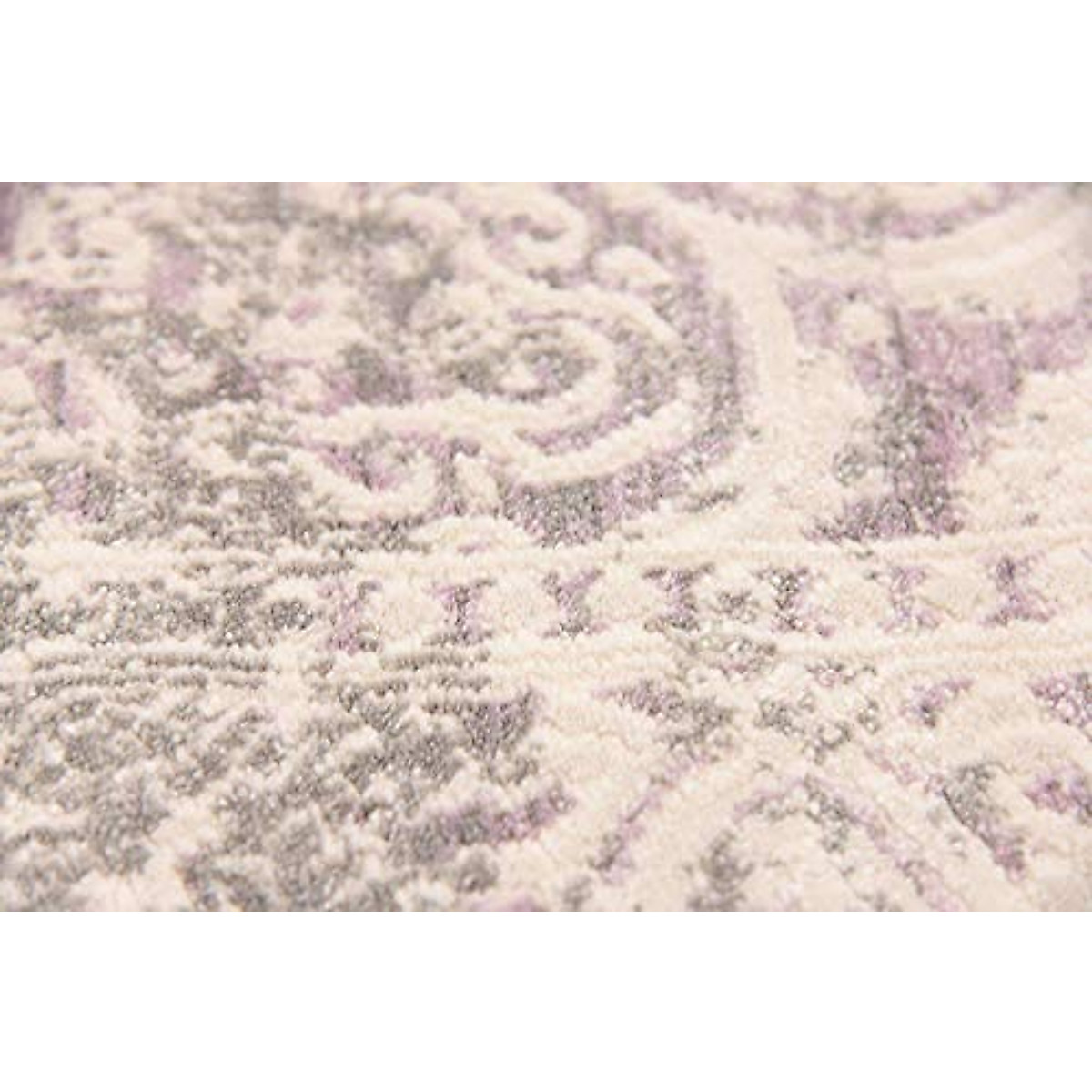 Unique Loom Traditional Classic Intricate Design with Distressed Vintage Detail, Area Rug, 3 ft 3 in x 5 ft 3 in, Purple/Ivory