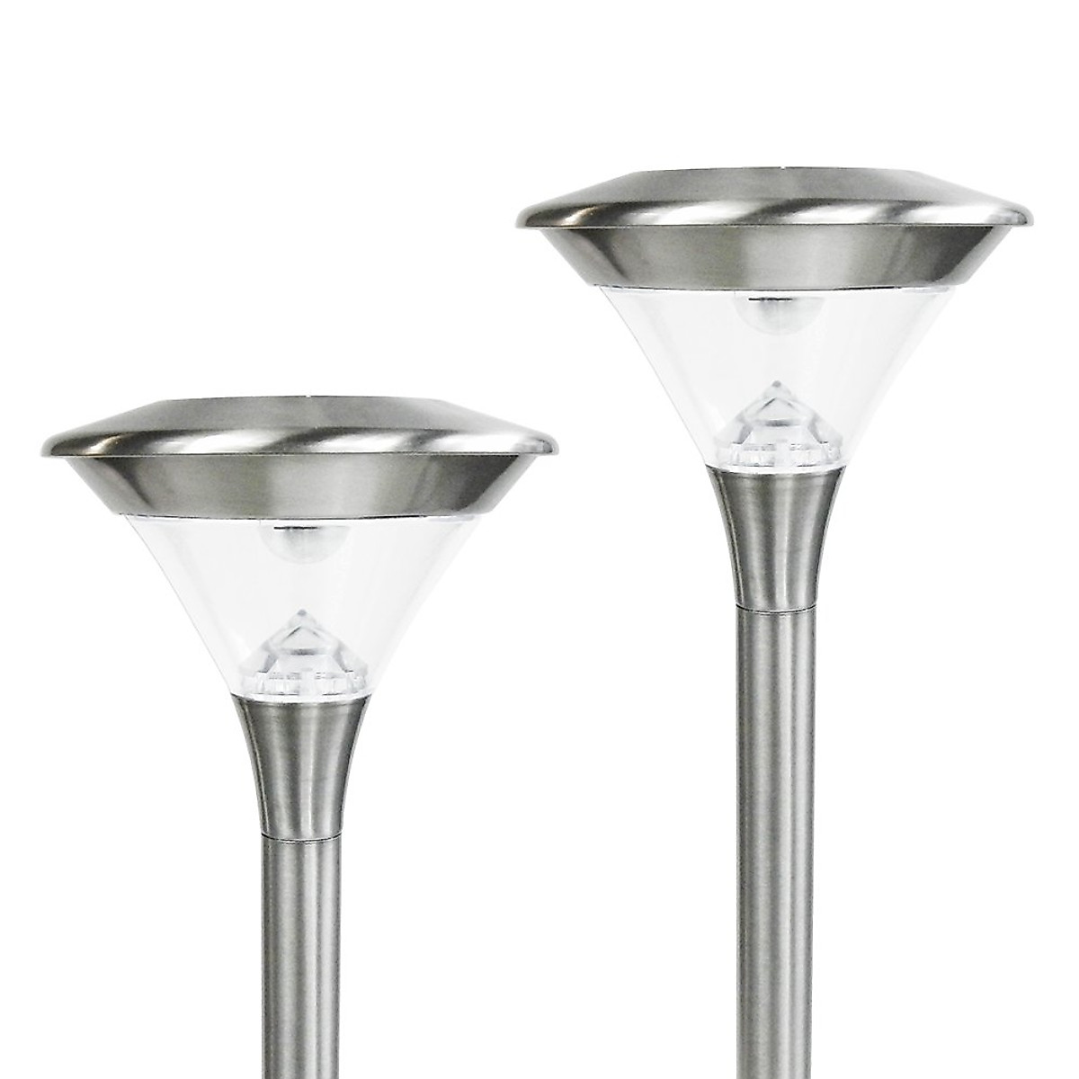 iGlow 6 Pack Outdoor Garden Stainless Steel Solar Landscape Lights Warm White 3 LED Path Lamp Lawn Yard Patio Driveway