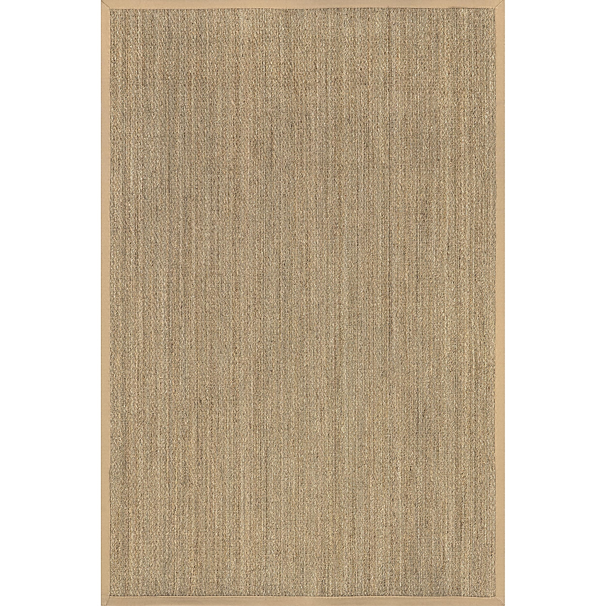 nuLOOM 5x8 Elijah Seagrass Area Rug, Beige, Solid Farmhouse Style, Cotton Bordered, Basketweave, Natural Fiber, For Bedroom, Dining Room, Living Room, Hallway, Office, Kitchen, Entryway