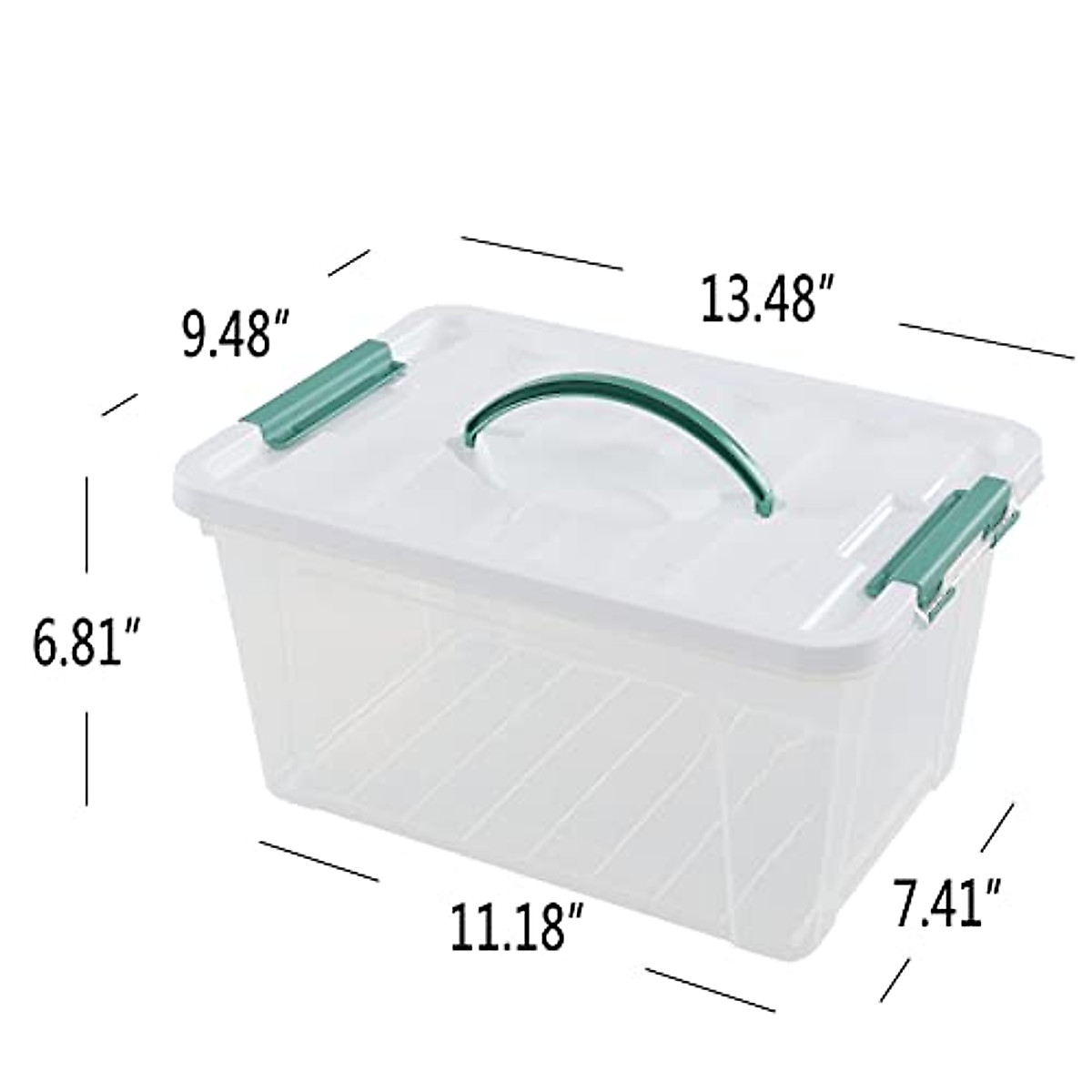 Ggbin 12 Quart Latching Storage Box with Lid, 1 Pack Plastic Organizing Bin