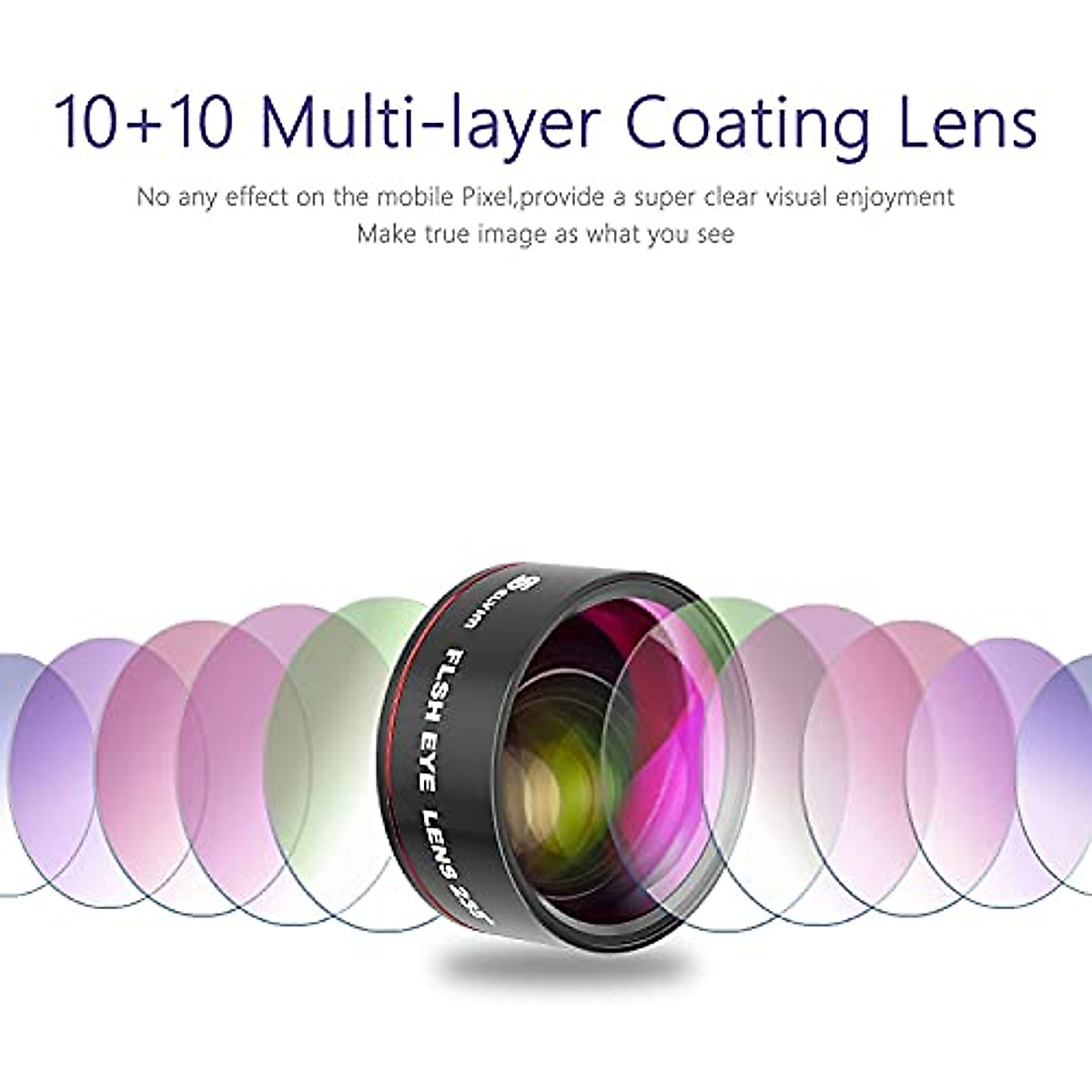 Selvim Phone Camera Lens Phone Lens Kit 4 in 1, 22X Telephoto Lens, 235° Fisheye Lens, 0.62X Wide Angle Lens, 25X Macro Lens, Compatible with iPhone 7 8 11 pro max X XS XR Android Samsung