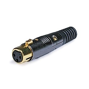 Monoprice 3 Pin XLR Female Mic Connector, Black - Gold Plated Pins, Strain Relief Boot for Corrosion Free Connections