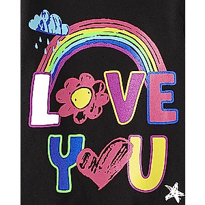 The Children's Place Baby Toddler Girls Long Sleeve Graphic T-Shirt, Love You, 12-18 Months